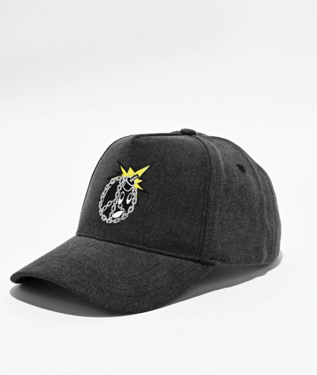 Adam Bomb Peace Chain Washed Black Snapback Hat - Adam Bomb